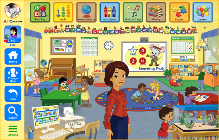 Kindergarten education can be reinforced at home with ABCmouse