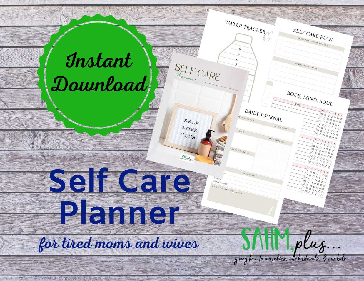 Self Care Planner and Journal Printable PDF for Tired Mom and Wife ...