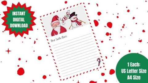 Kids Letter to Santa Printable – Available in 2 Sizes for Easy Writing ...