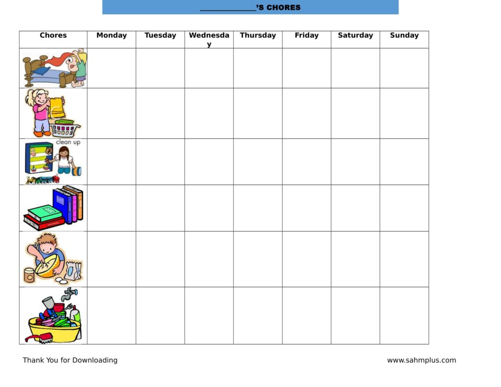 Printable Toddler Chore Chart Francesco Printable